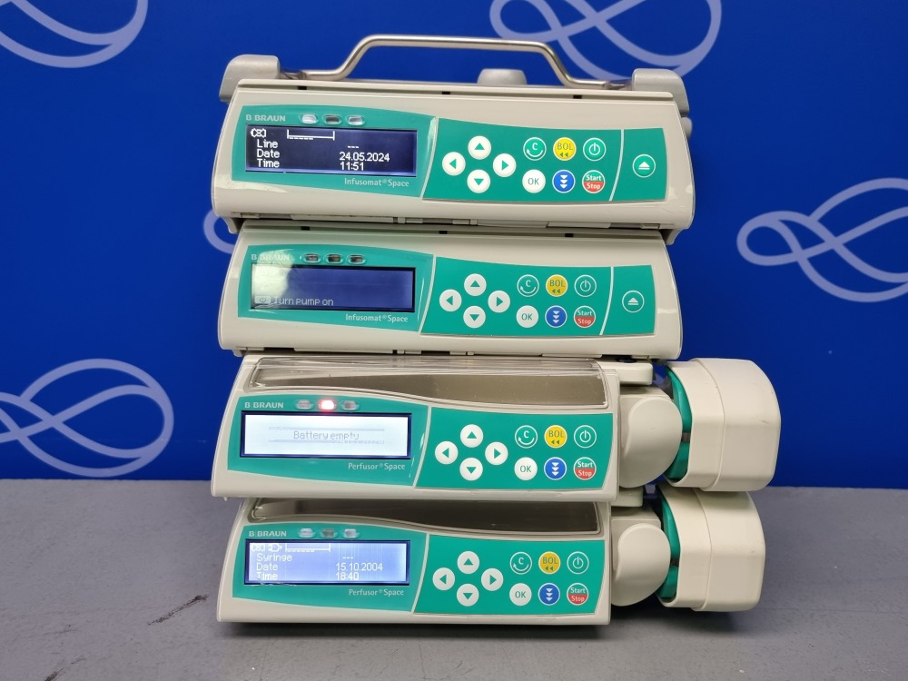 2 x Braun Perfusor Space Syringe Pump and 2 x Braun Infusomat Space Infusion Pump