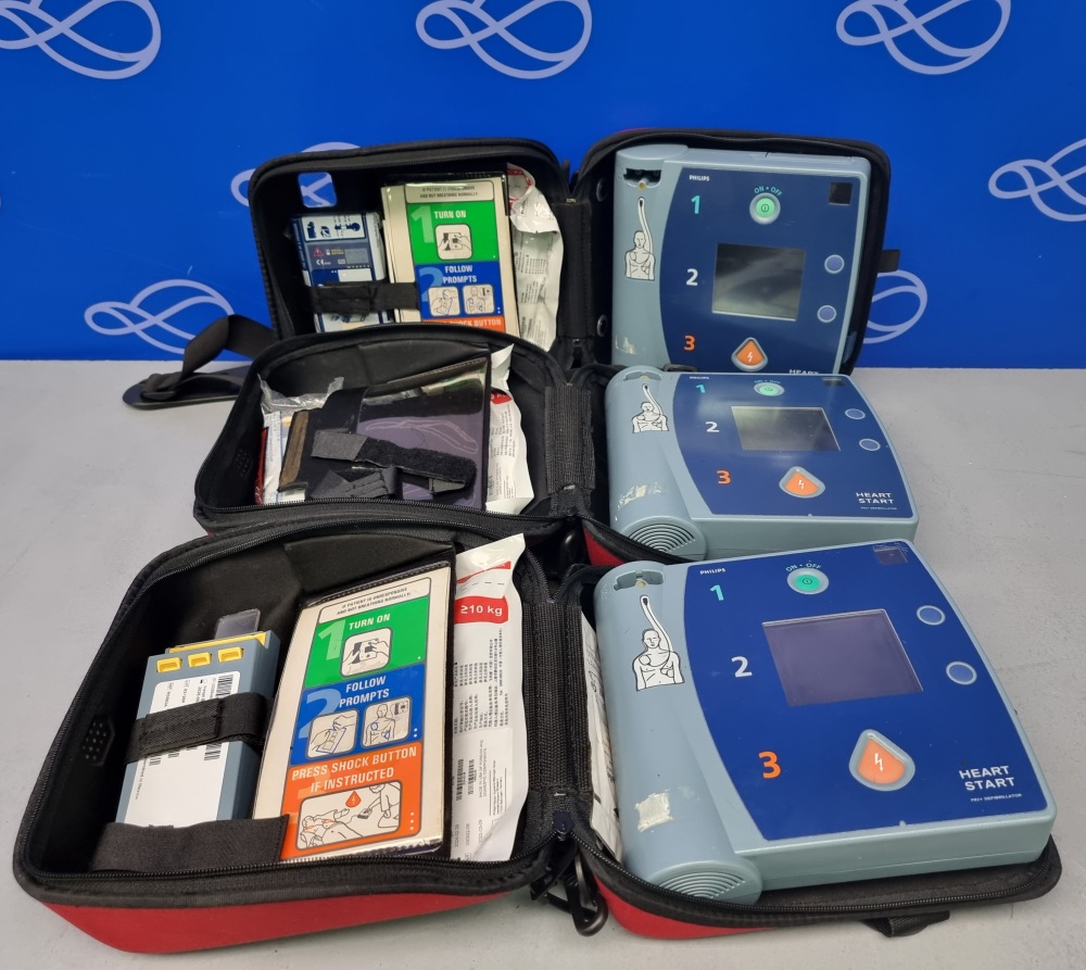 3 x Philips Heartstart FR2 Defibrillator