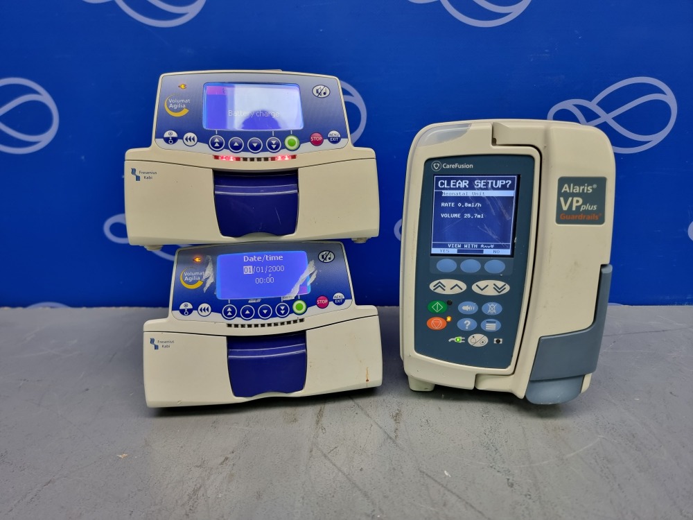2 x Fresenius Kabi Volumat Agilia Infusion Pump and Carefusion Alaris ...