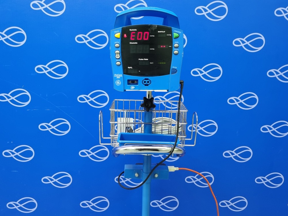 GE Dinamap ProCare Auscultatory 300 Patient Monitor on Rollstand