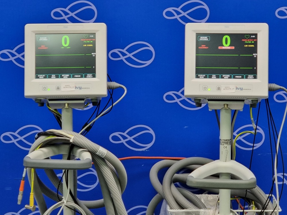 2 x Ivy Biomedical 7800 Cardiographic Diagnostic Imager on Rollstand