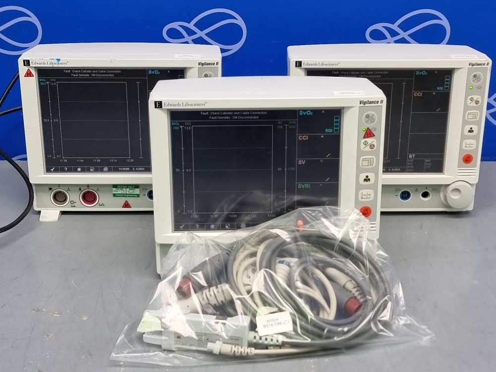3 x Edwards Lifesciences Vigilance II Hemodymanic Patient Monitor