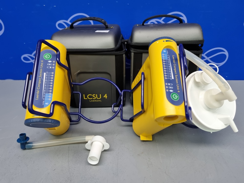 2 x Laerdal LCSU 4 Compact Suction Unit with Case