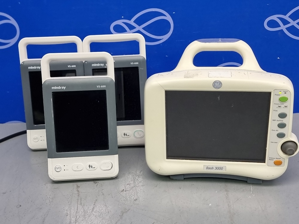 3 x Mindray VS-600 Vital Signs Monitor and 1 x GE Dash 3000 Patient Monitor