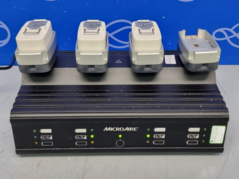 Microaire Battery Charger with 3 x 7500-620 Aseptic NIMH 14.4V Batteries