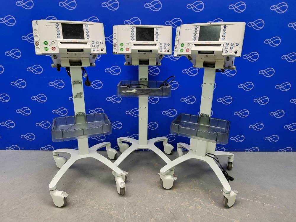 3 x Huntleigh Huntleigh Sonicaid FM800 Encore Fetal Monitor On Rollstands