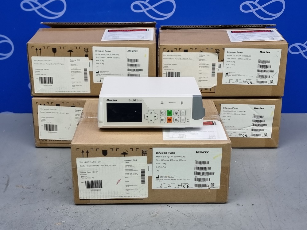 5 x Baxter EvoIQ LVP Infusion Pump - Boxed