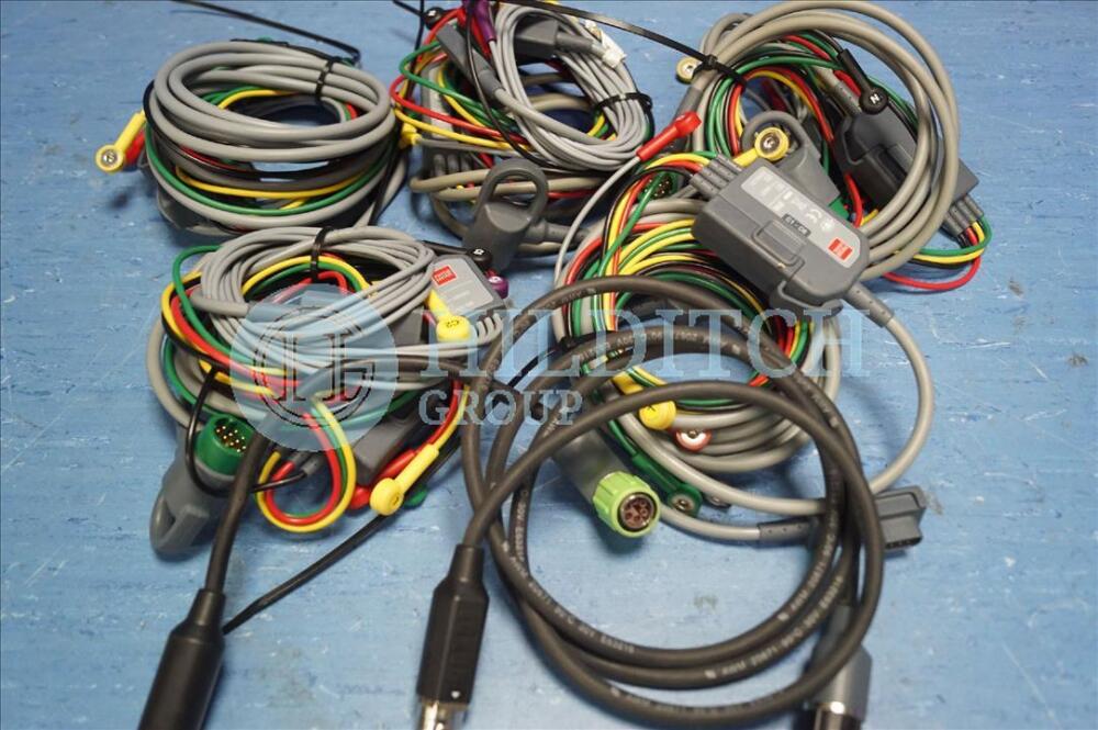 5 x LifePak 15 12 Lead ECG Cables and 2 x Power Extension Cables