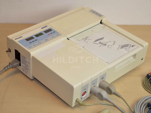 PHILIPS SERIES 50 IP-2 CARDIOTOCOGRAPH WITH 1 CARDIO PROBE, 1 UTERINE ...