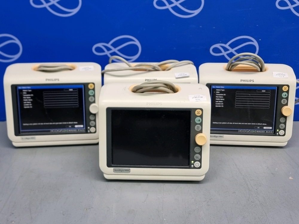 4 x Philips Sure Signs VM4 Vital Signs Monitor