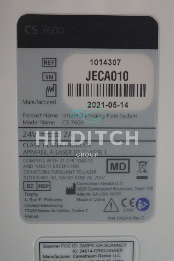 Carestream CS7600 Introral Imaging Plate Scanner System