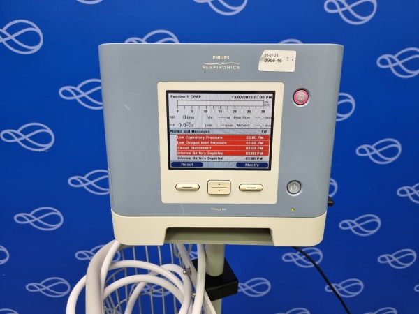 Philips Respironics Trilogy 202 Ventilator on Rollstand