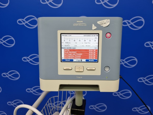 Philips Respironics Trilogy 202 Ventilator on Rollstand
