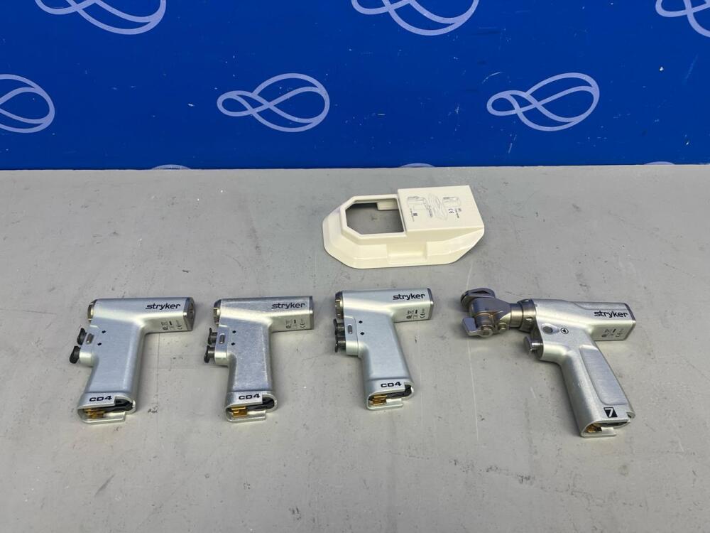 3 x Stryker CD4 Handpieces and Stryker System 7 Sagittal Saw