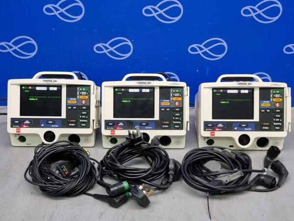 3 x Physio Control Lifepak 20e Defibrillator with Pacing