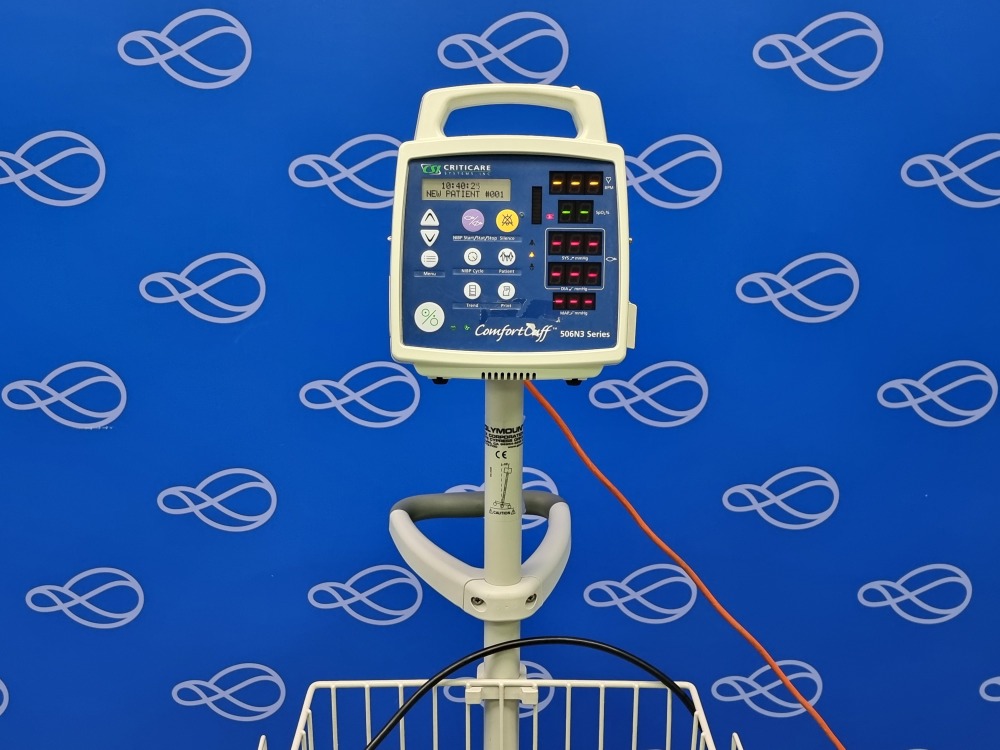 Criticare Comfort Cuff 506N3 Series Patient Monitor on Rollstand