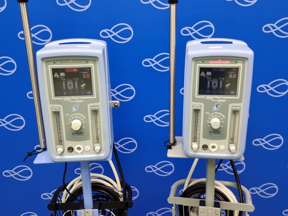 2 x Viasys Infant Flow on Rollstand