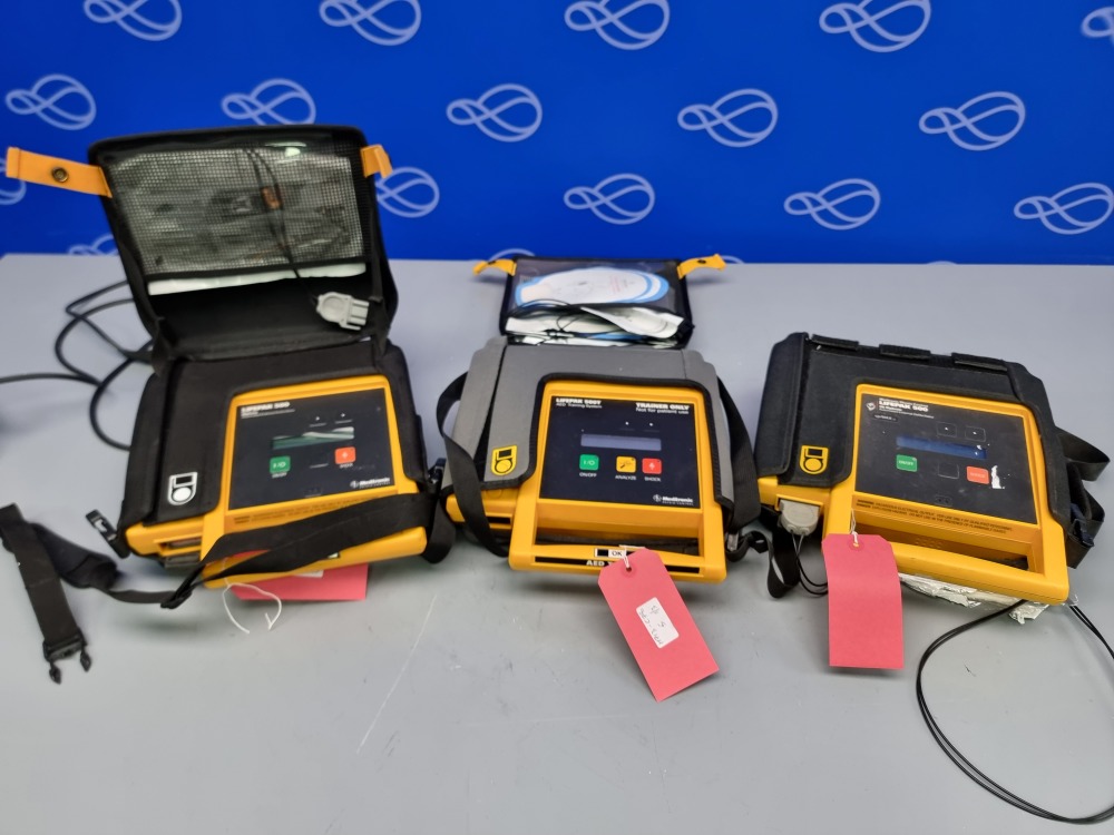 2 x Medtronic Lifepak 500 Defibrillators, and 1 x Medtronic Lifepak ...