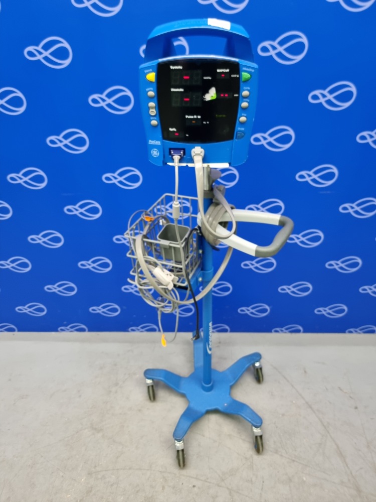 GE Dinamap Procare Vital Signs Monitor On Rollstand
