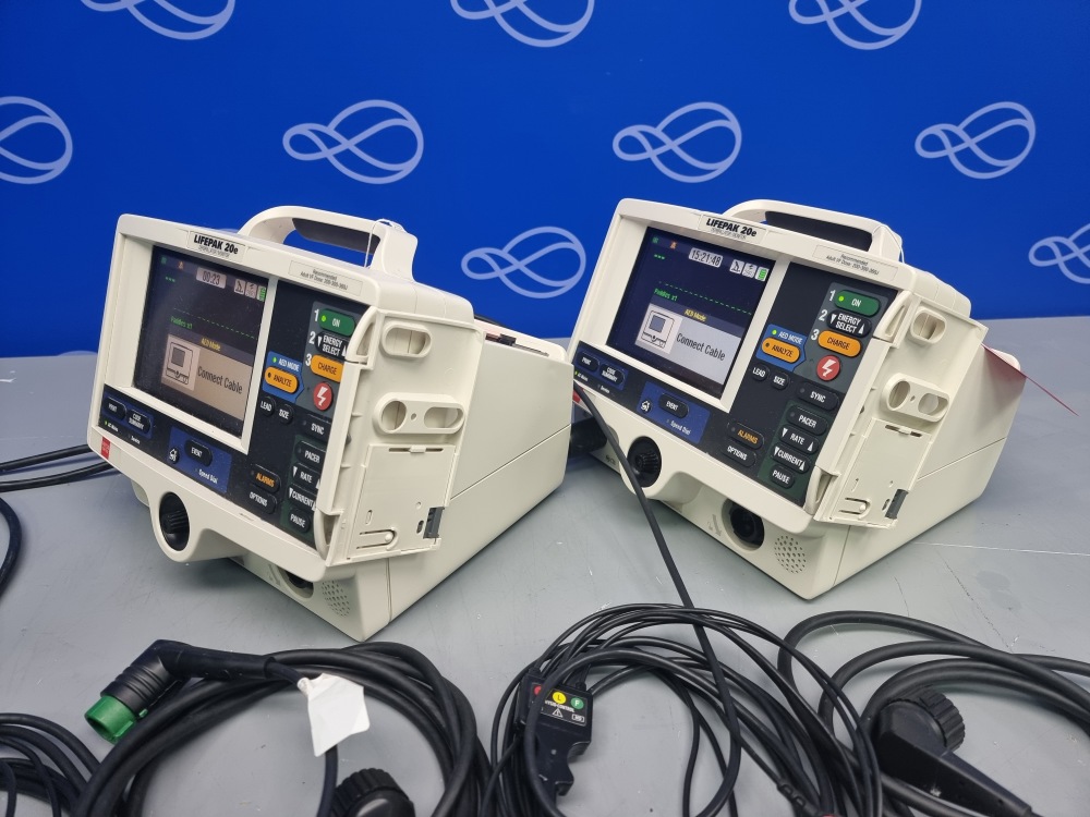 2 x Physio-Control Lifepak 20e Defibrillators (Both With Pacing)