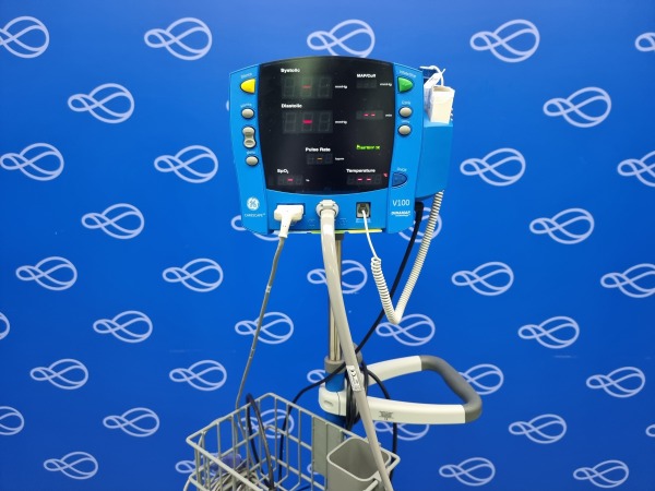 GE Carescape Dinamap V100 Patient Monitor on Rollstand