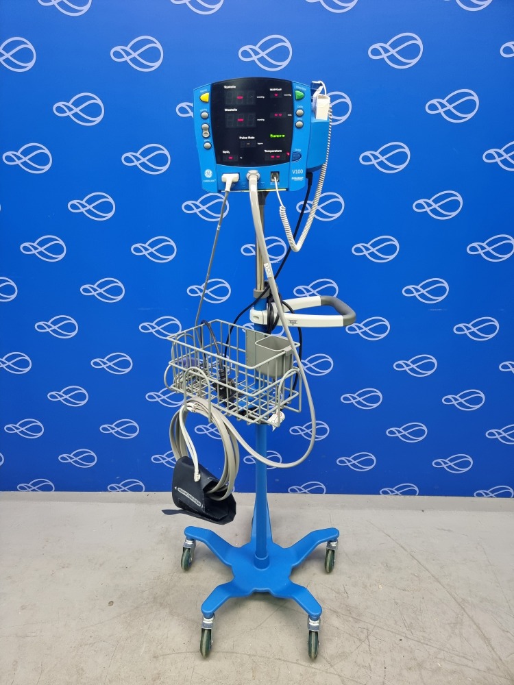 GE Carescape Dinamap V100 Patient Monitor on Rollstand