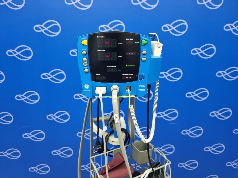 GE Carescape Dinamap V100 Patient Monitor on Rollstand