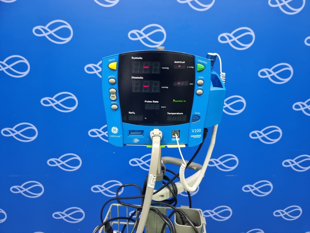 GE Carescape Dinamap V100 Patient Monitor on Rollstand