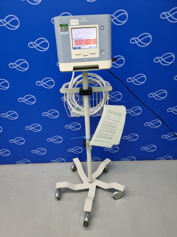 Philips Respironics Trilogy 202 Ventilator on Rollstand