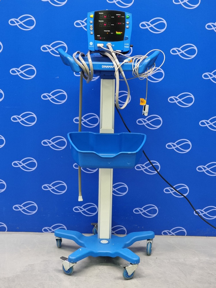GE Dinamap V100 Vital Signs Monitor on Rollstand