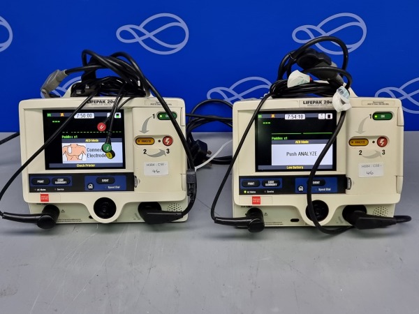 2 x Physio Control Lifepak 20e Defibrillator with Pace Function