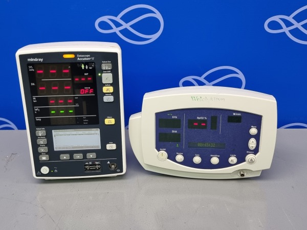 Mindray Datascope Accutorr V Vital Signs Monitor and Welch Allyn 53N00 ...