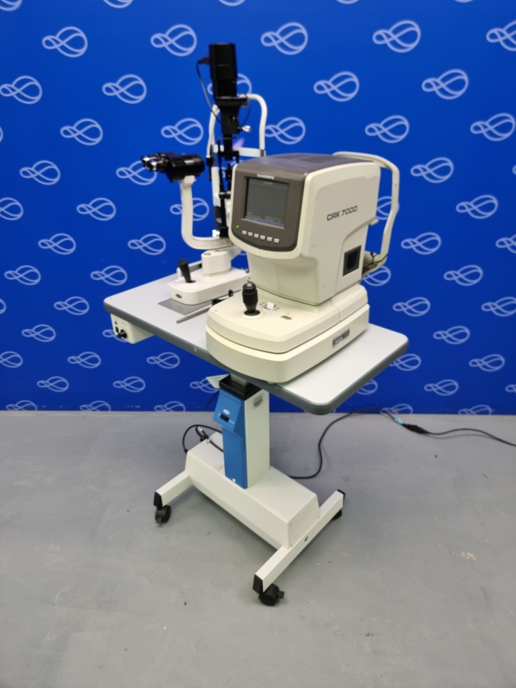 Charops CRK-7000 Auto Ref/Keratometer And Clement Clarke Slit Lamp On Table