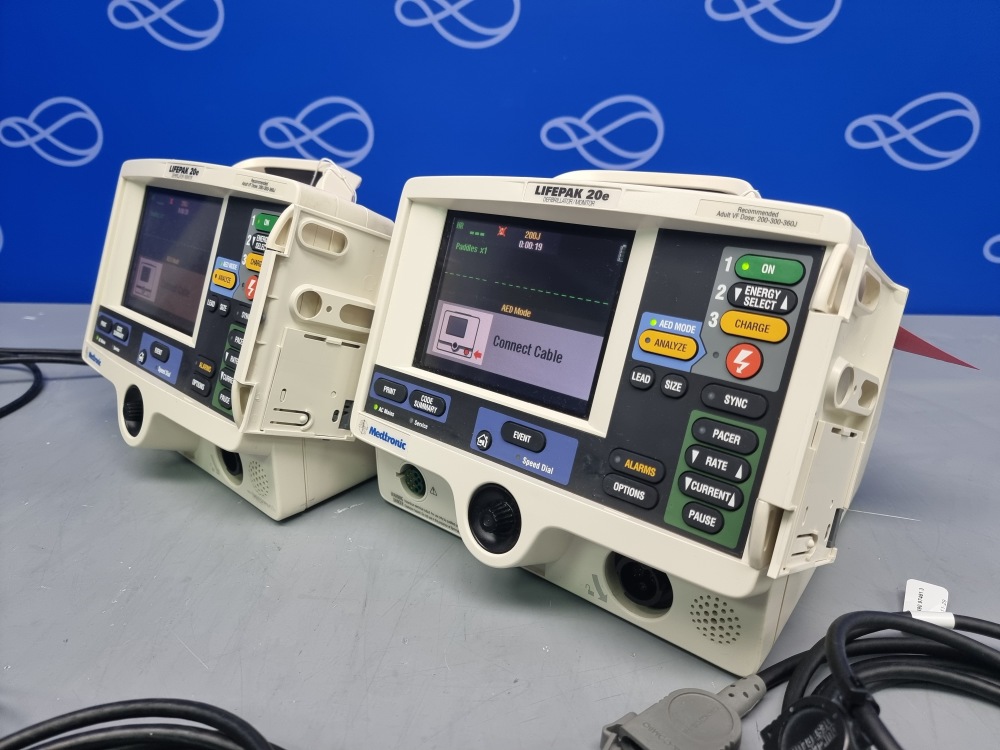 2 x Physio-Control Lifepak 20e Defibrillators (Both With Pacing)