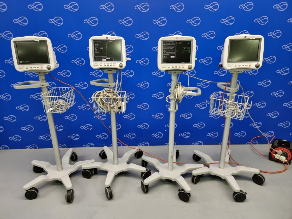 4 x GE Dash 4000 Patient Monitors On Rollstands