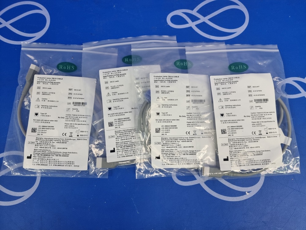 4 x Edan DECG-WT ECG Leads (New/Unused)