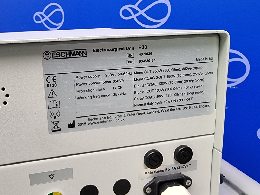Eschmann E30 Diathermy on ST80 Suction Trolley