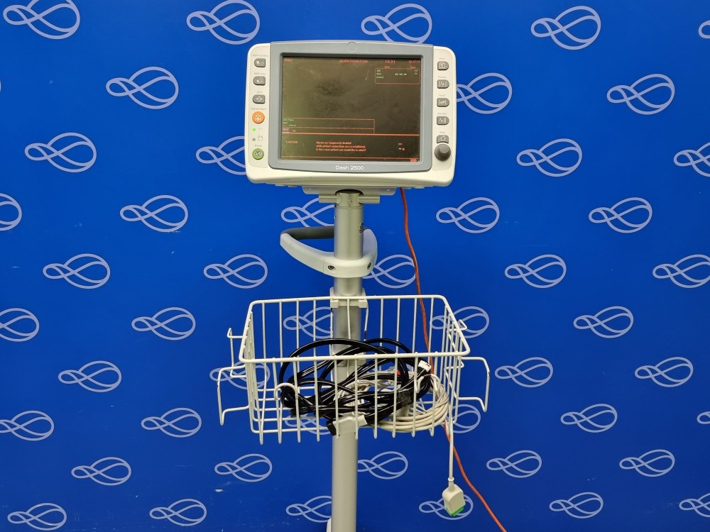 GE Dash 2500 Patient Monitor on Rollstand