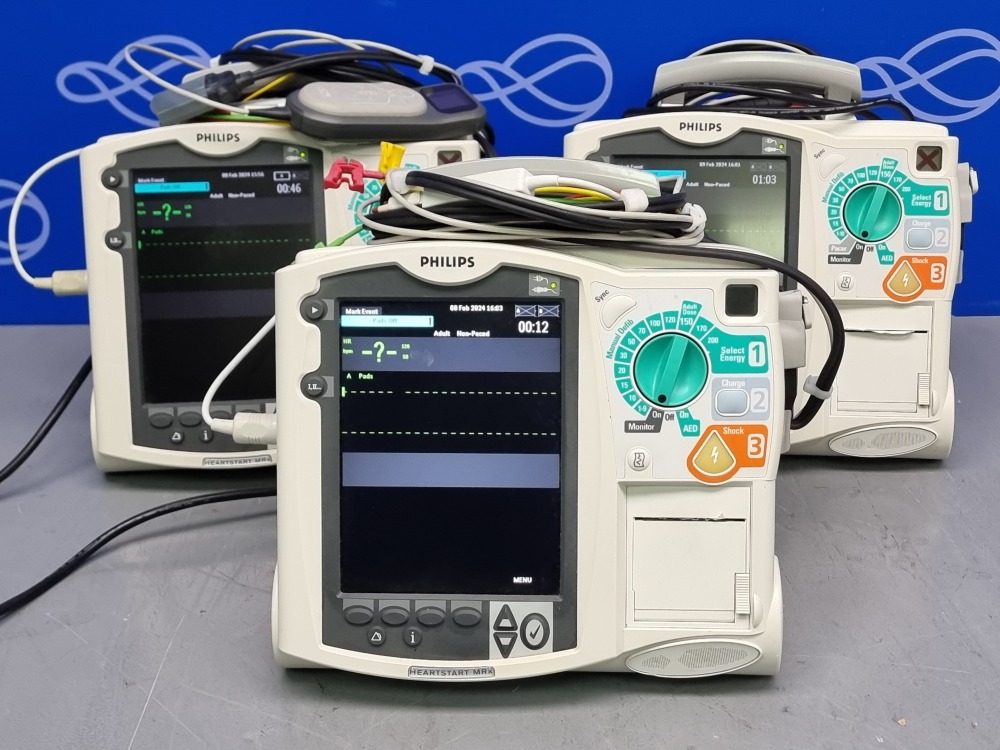 3 x Philips Heartstart MRx Defibrillator-1 with Pacer