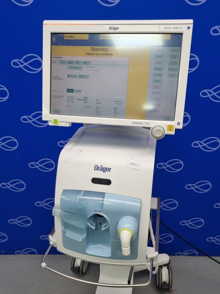 Draeger Evita Infinity V500 Ventilator on Stand