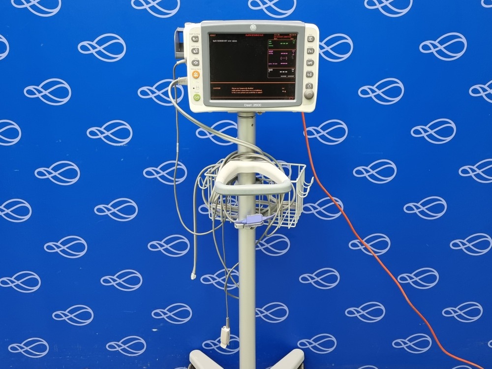 GE Dash 2500 Patient Monitor on Rollstand