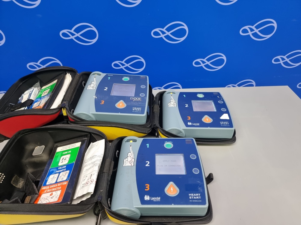 3 x Philips Heartstart FR2 Defibrillators
