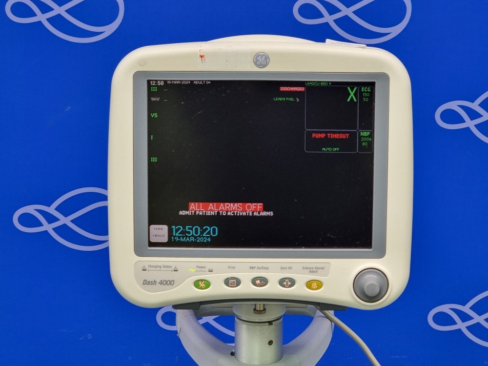GE Dash 4000 Patient Monitor on Rollstand