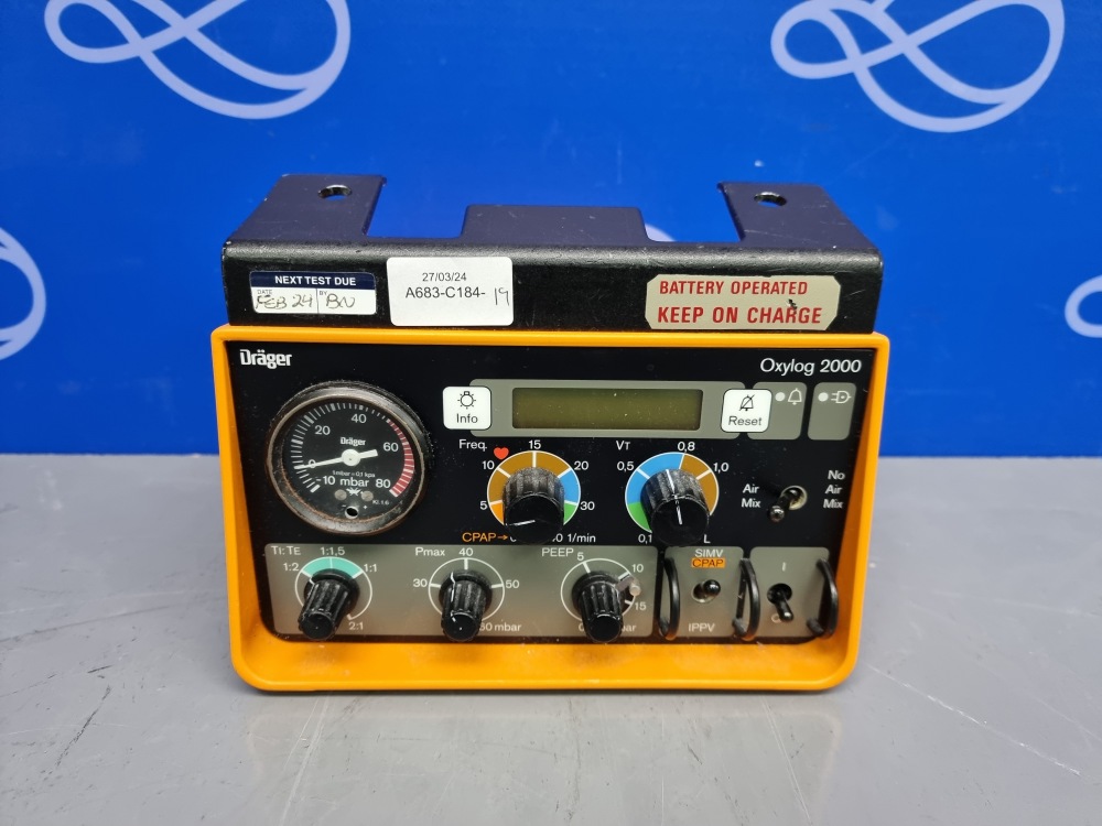 Drager Oxylog 2000 Emergency/Transport Ventilator