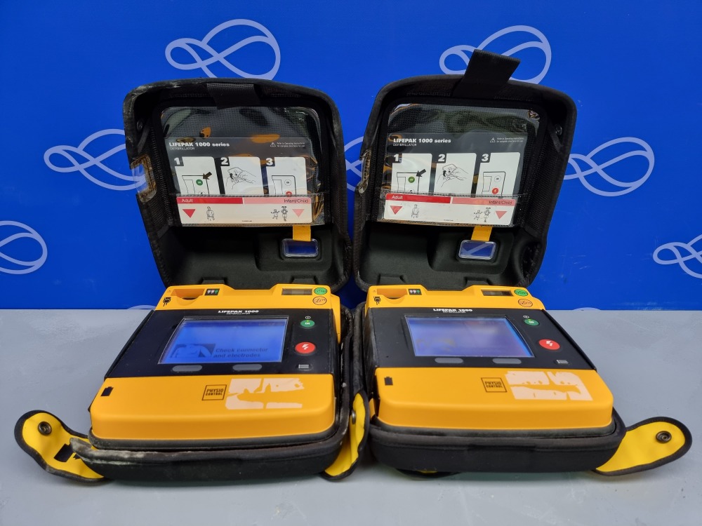 2 x Physio Control LifePak 1000 Defibrillators