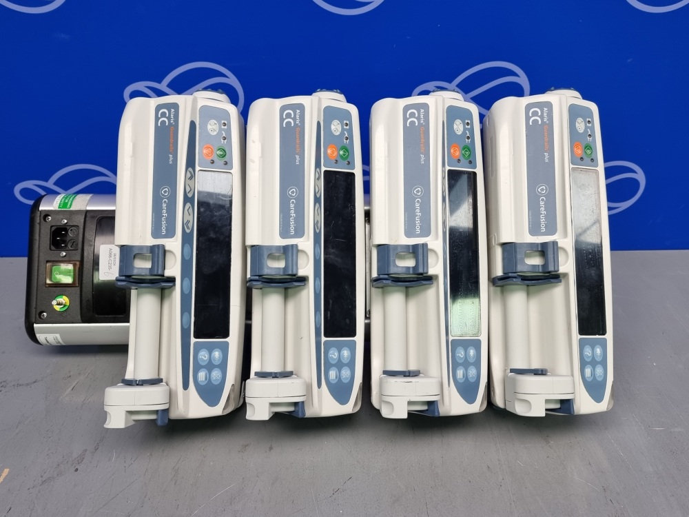 4 x Alaris Guardrails Plus CC Syringe Driver on Alaris Docking Station