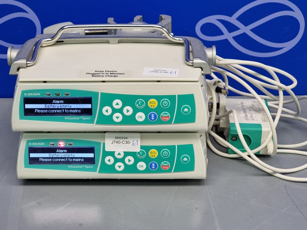 2 x B Braun Infusomat Space Infusion Pump with PSUs