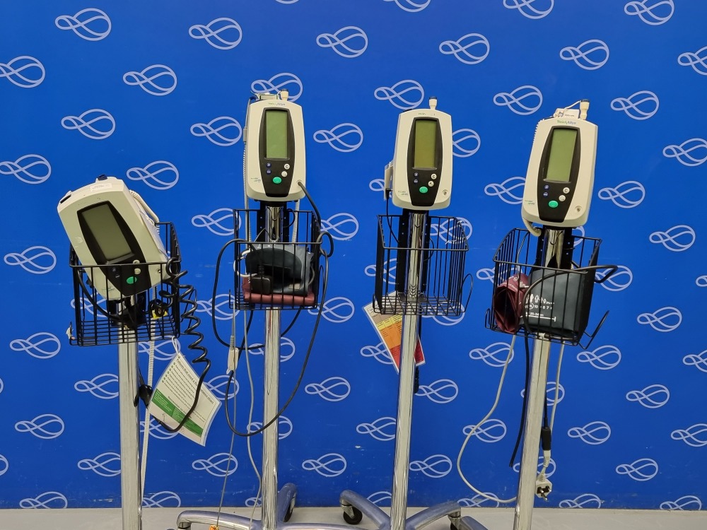 4 x Welch Allyn 420 Series Spot Vital Signs Monitor on Rollstand