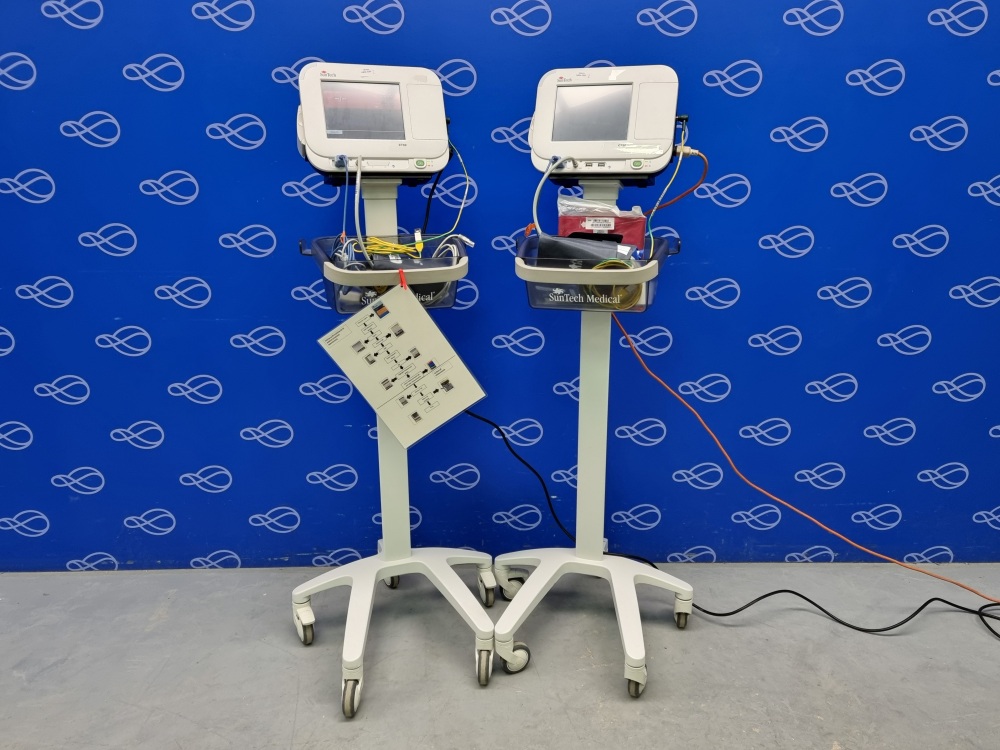2 x Suntech CT50 Patient Monitor on Rollstand