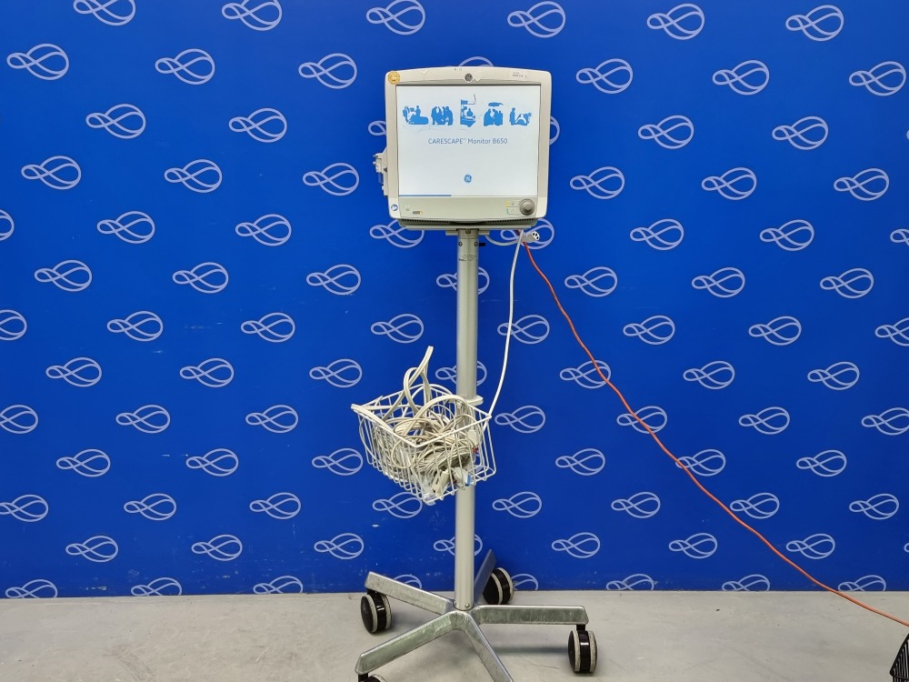 GE Carescape B650 Patient Monitor on Rollstand